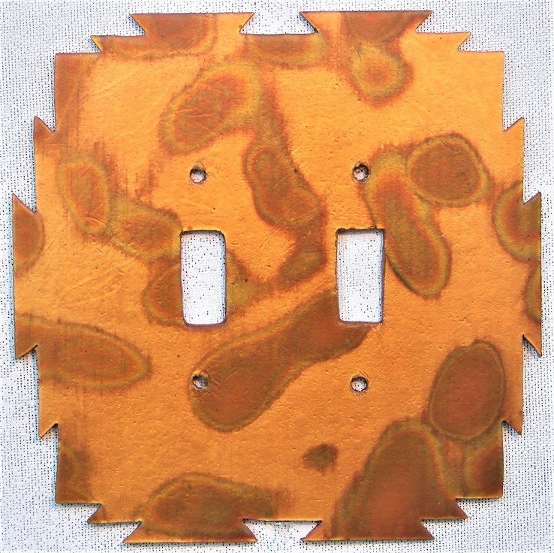 Coppercutts Heat Treated Copper 6 X 6 Double Standard Switch Plate - Etsy