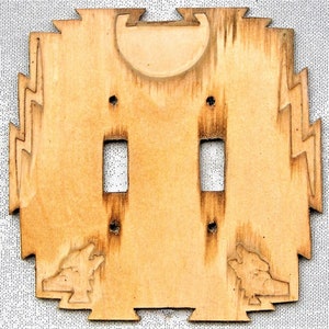 Coppercutts Wolf With Moon 6" X 6" Double Standard Switch Plate Rustic ...