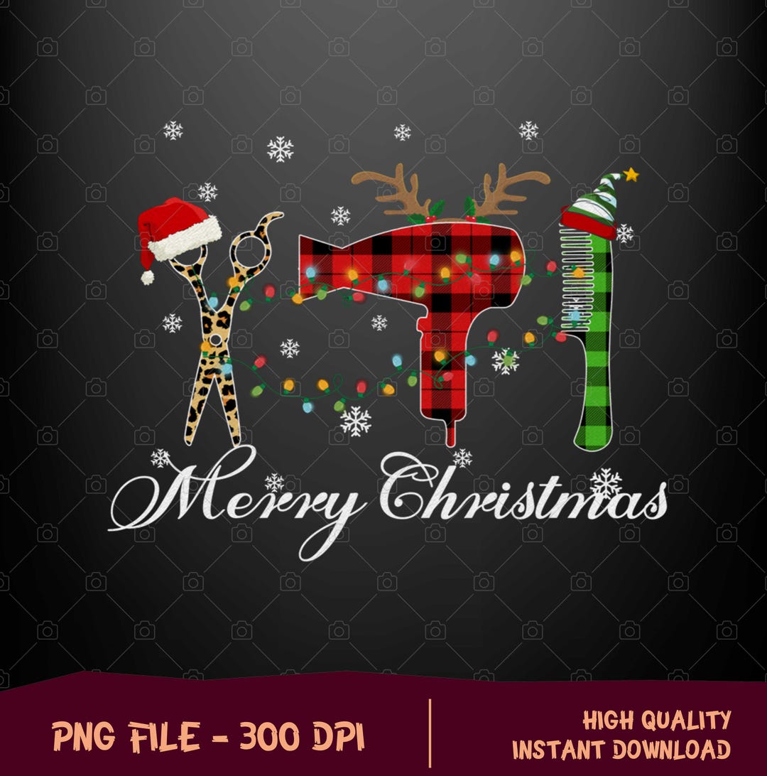 Merry Christmas Stylist Png, Hairdresser Christmas Png, Salon Christmas ...