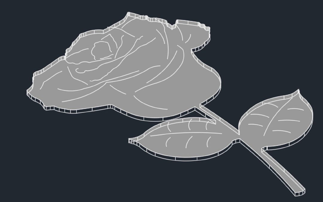Rose - Autocad Created DXF File for Cutting (laser, Plasma, Plastic ...