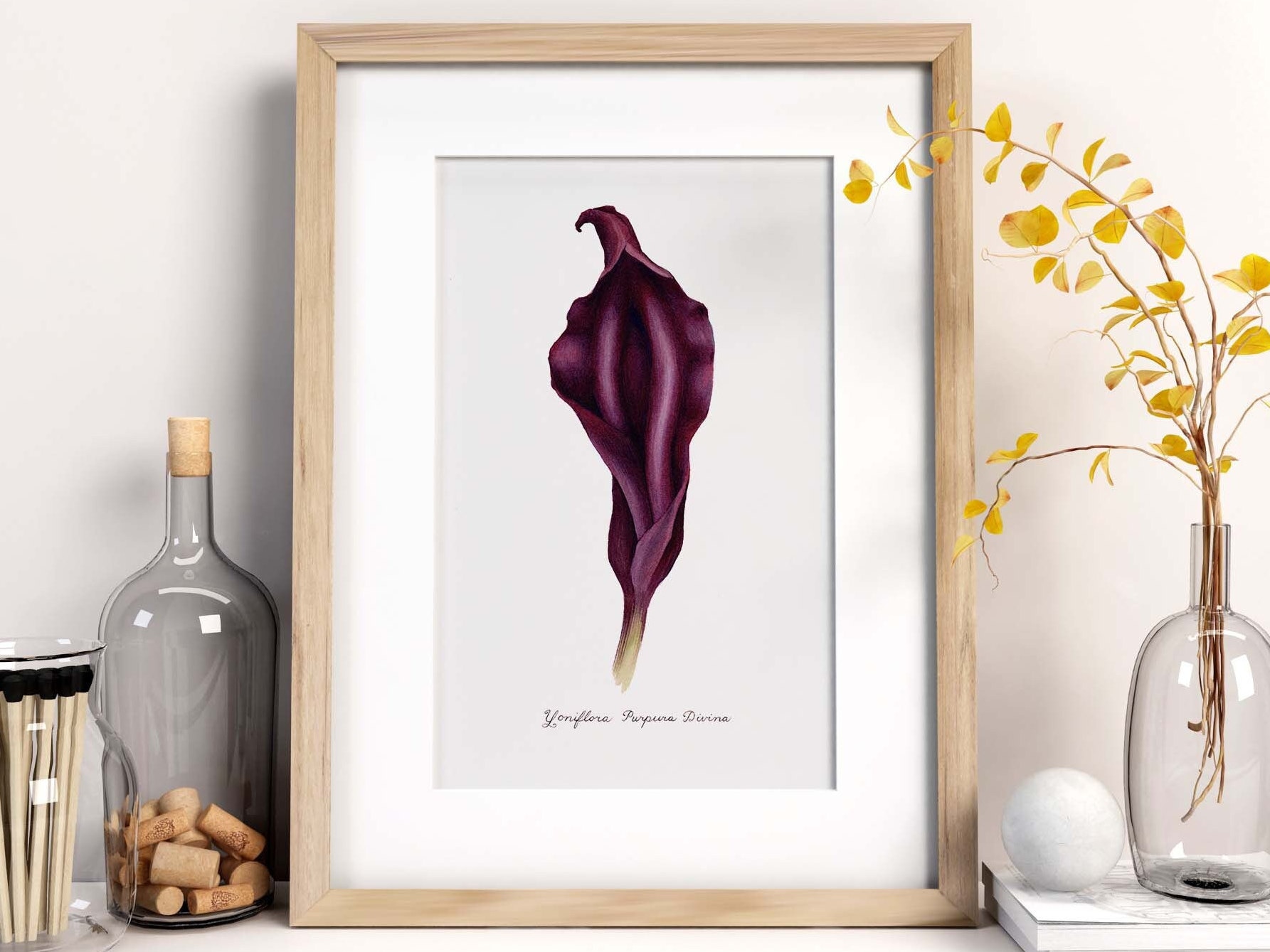 Purple divine Yoni Flower Fine Art Print / Feminist Botanical Lily ...