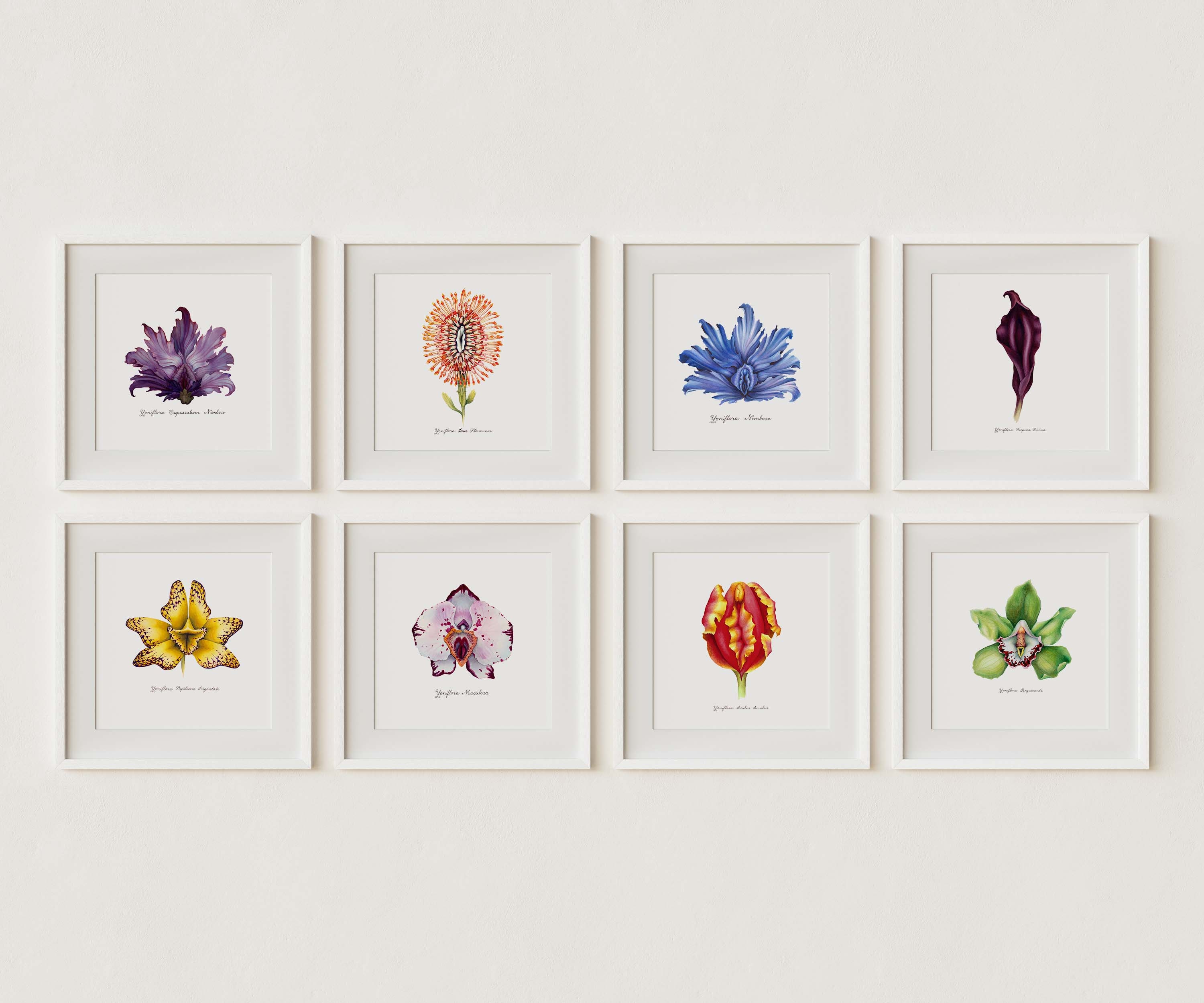 Yoni Flower Art Prints Set of 8 / Feminist Botanical - Etsy