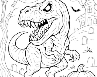 halloween dinosaur coloring pages free
