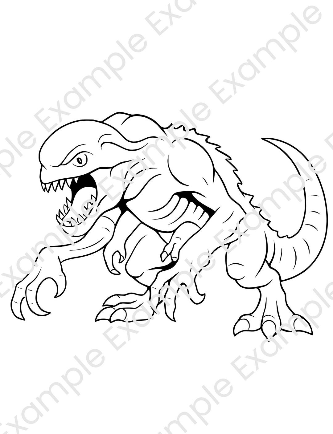 Distortus Rex Coloring Page | D-rex Coloring Page Inspired by Jurassic ...