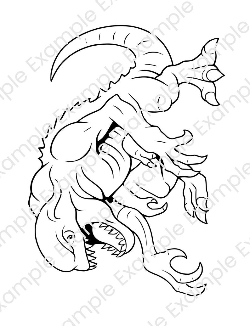 Distortus Rex Coloring Page | D-rex Coloring Page Inspired by Jurassic ...