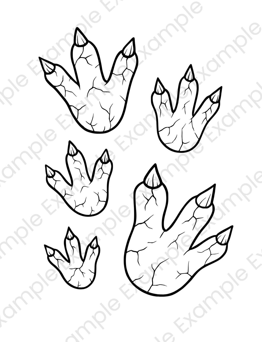 Dinosaur Footprint Coloring Page PDF | T-rex Footprints Digital Print ...