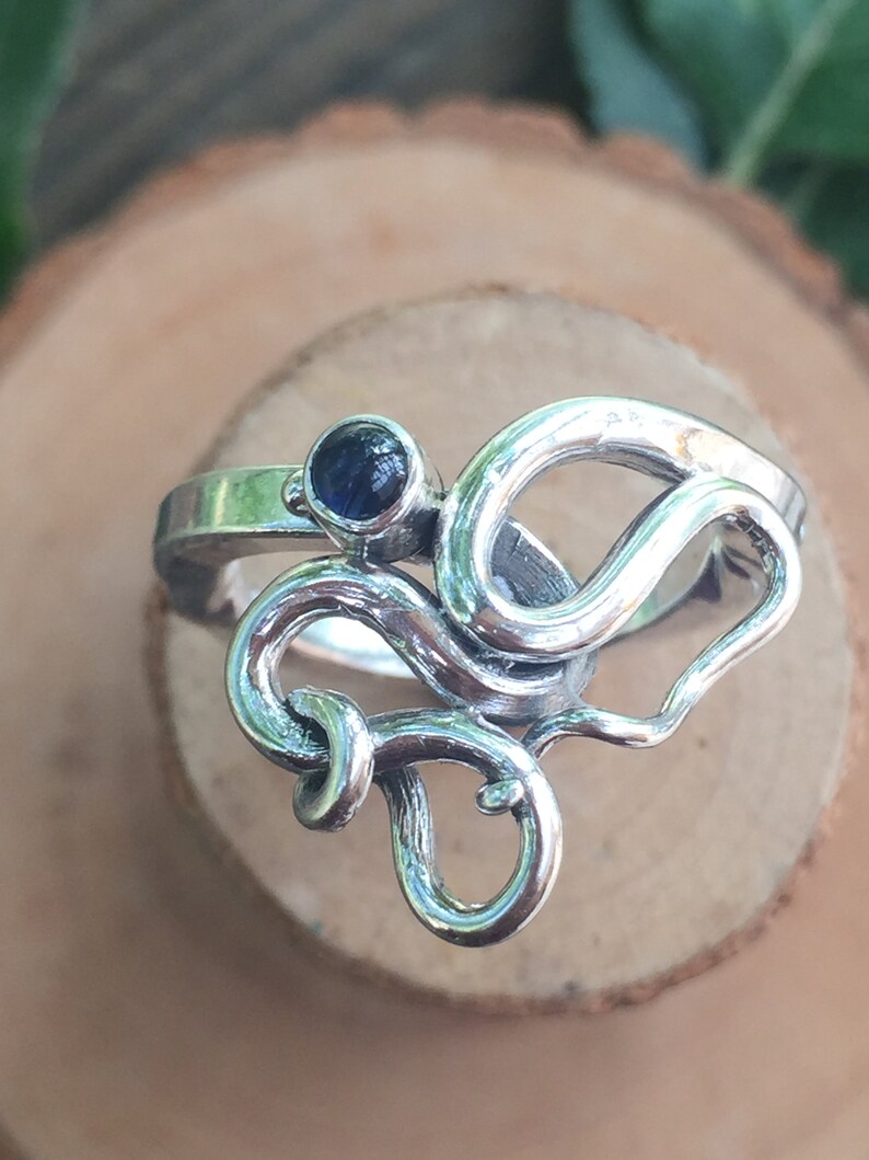 Anillo De Plata Sterling Con Zafiro - Etsy