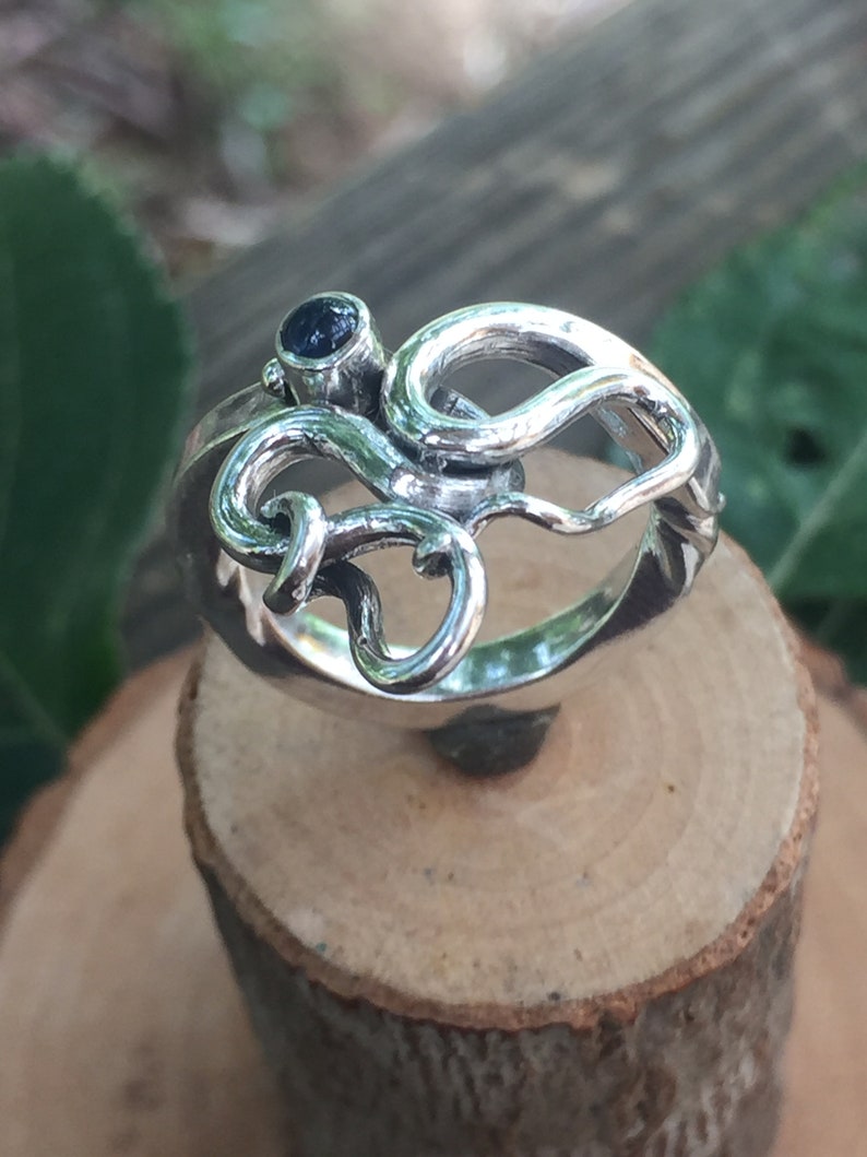 Anillo De Plata Sterling Con Zafiro - Etsy