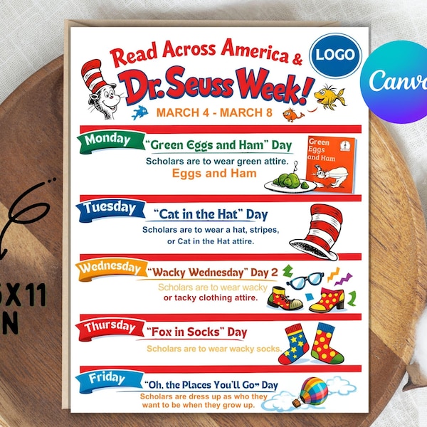 Dr. Seuss Flyer Template - Etsy