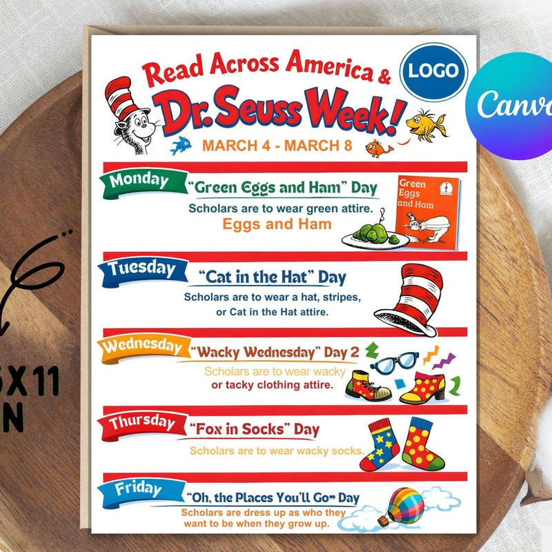 Dr. Seuss Flyer Template - Etsy