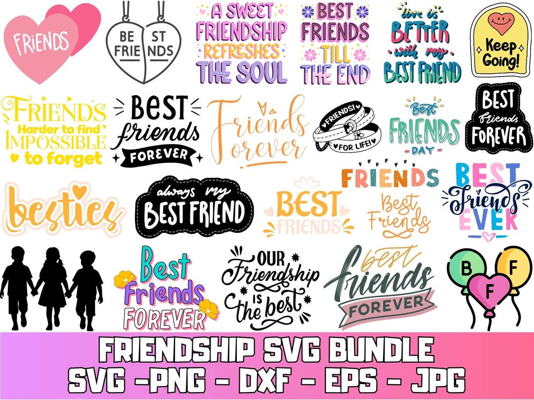 Best Friend SVG Bundle | Friendship Quotes Cut Files for Cricut ...