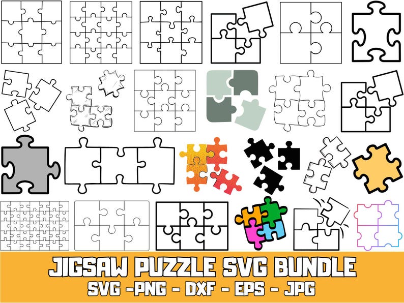 Jigsaw Puzzle SVG Templates, Laser Cut Files (digital Download - Etsy
