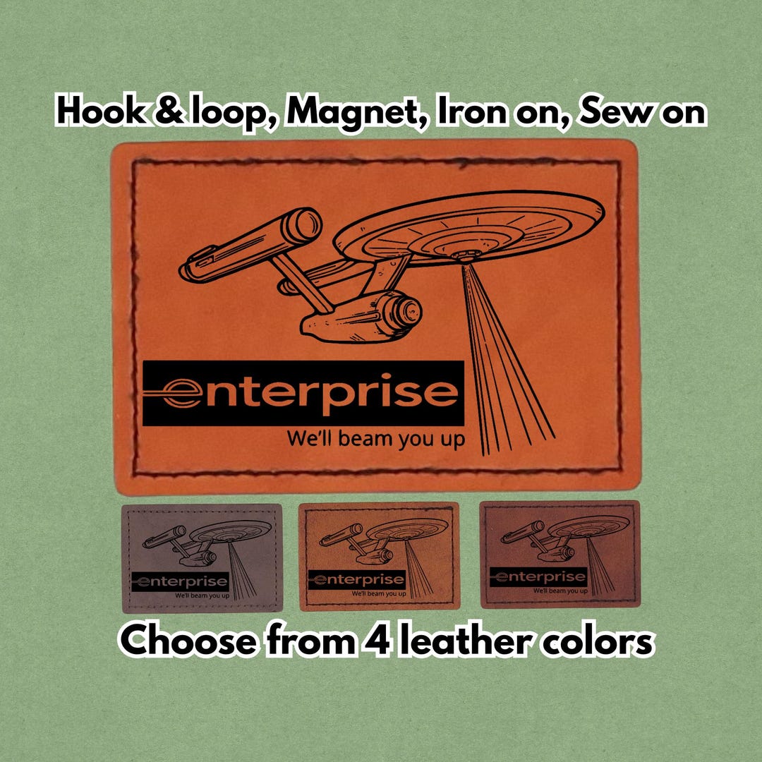 Enterprise We'll Pick You up - Leather Meme Patch - Magnet, Hook and ...