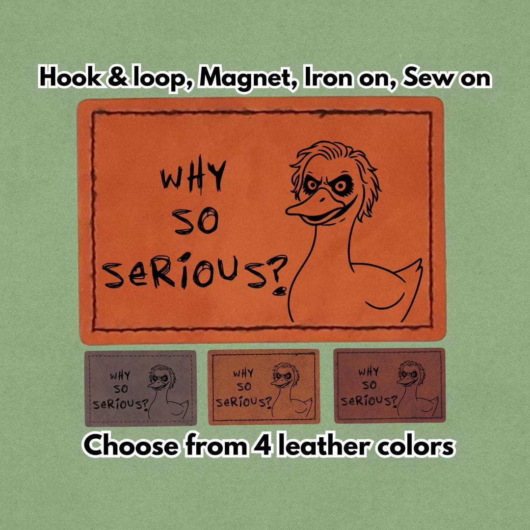 Why so Serious - Leather Meme Patch - Magnet, Hook and Loop, Iron on ...