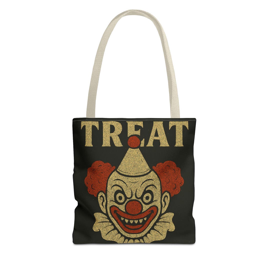 Halloween Clown Tote Bag: Spooky Trick-or-treat Party Accessory - Etsy