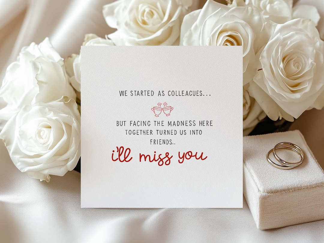 Square Coworker Farewell Card, Colleagues to Friends Leaving Card, Miss ...