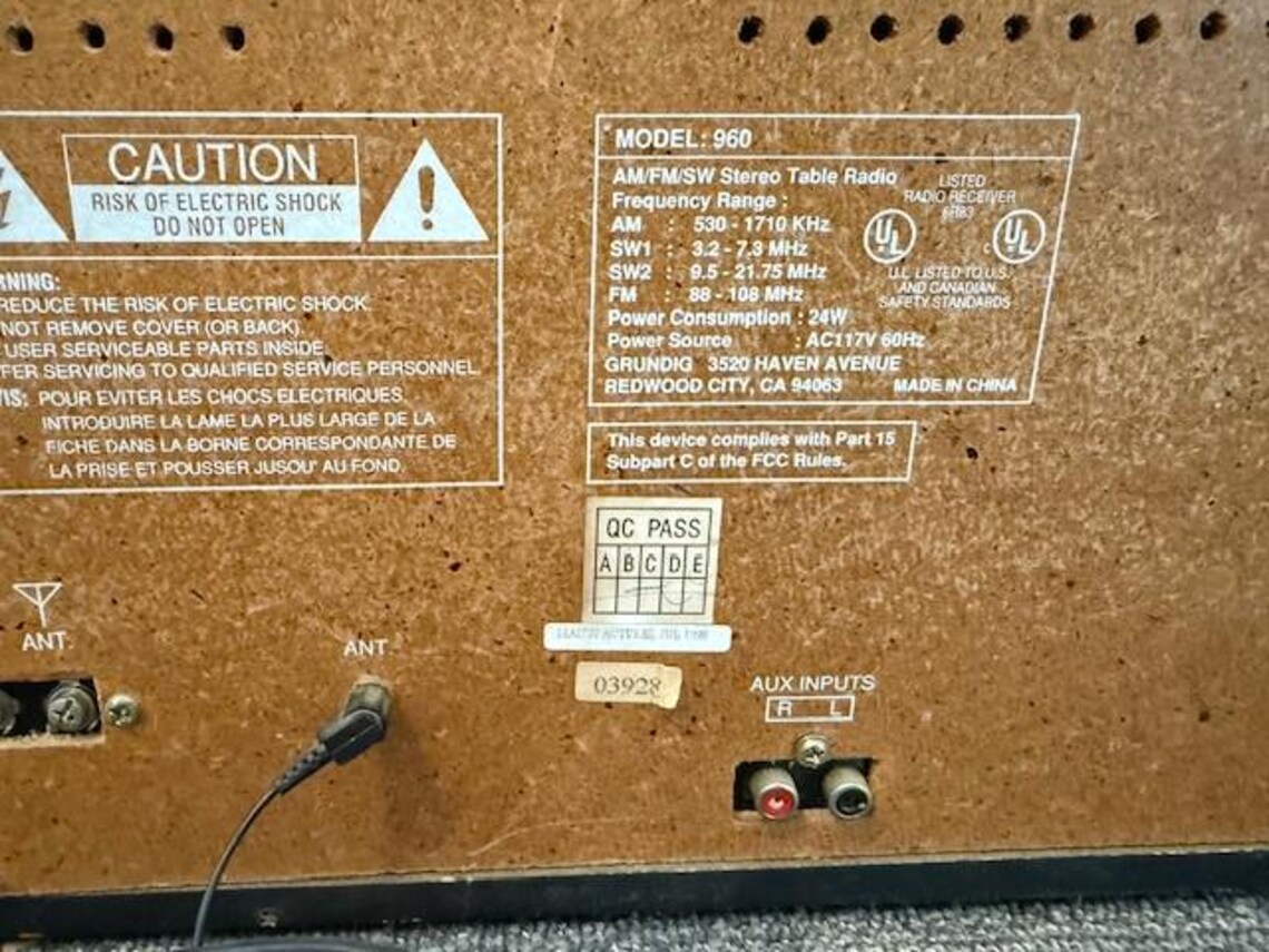 Grundig Classic 960 Hi-fi Shortwave Radio | Retro Reissue AM/FM SW ...