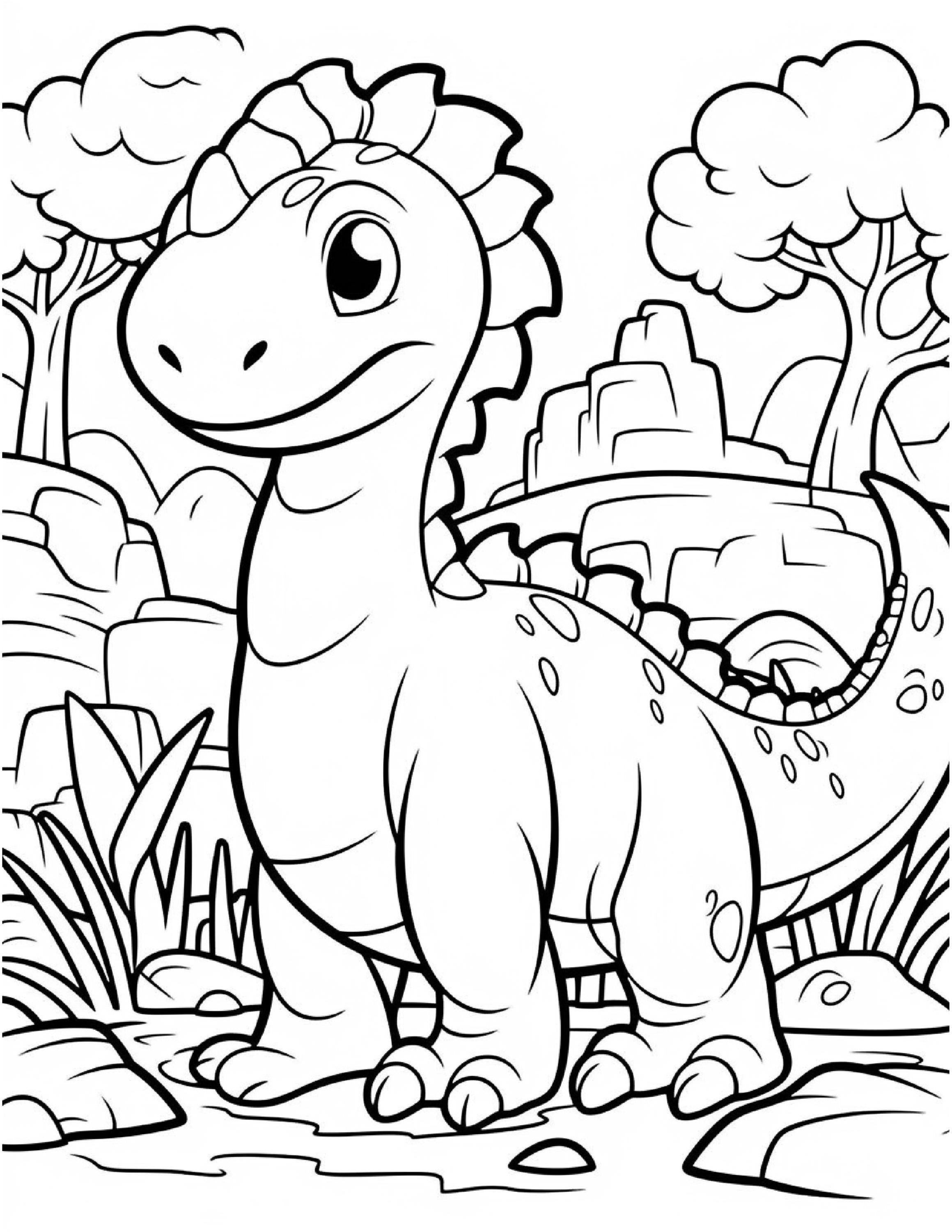 Dinosaur Coloring Book, Kids Coloring Pages, Printable Coloring Book ...
