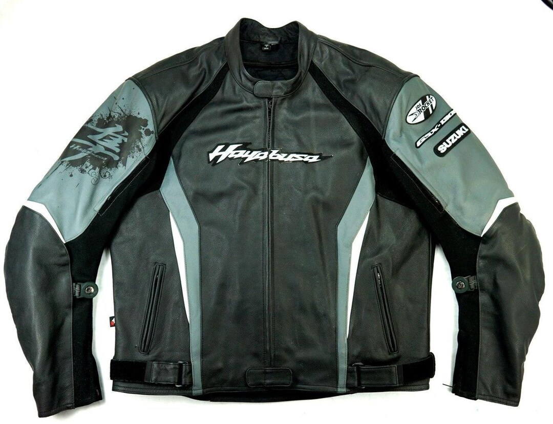 Hayabusa Leather Motorcycle Jacket: Armored Suzuki GSX-R Riding Gear - Etsy