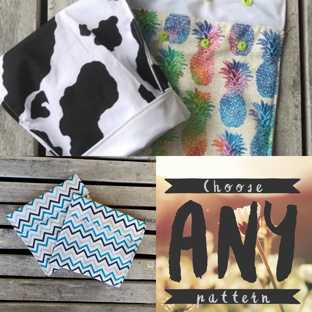 3 Sizes Available Sandwich or Snack Bag, Reusable Lunch Bag Fold Over ...