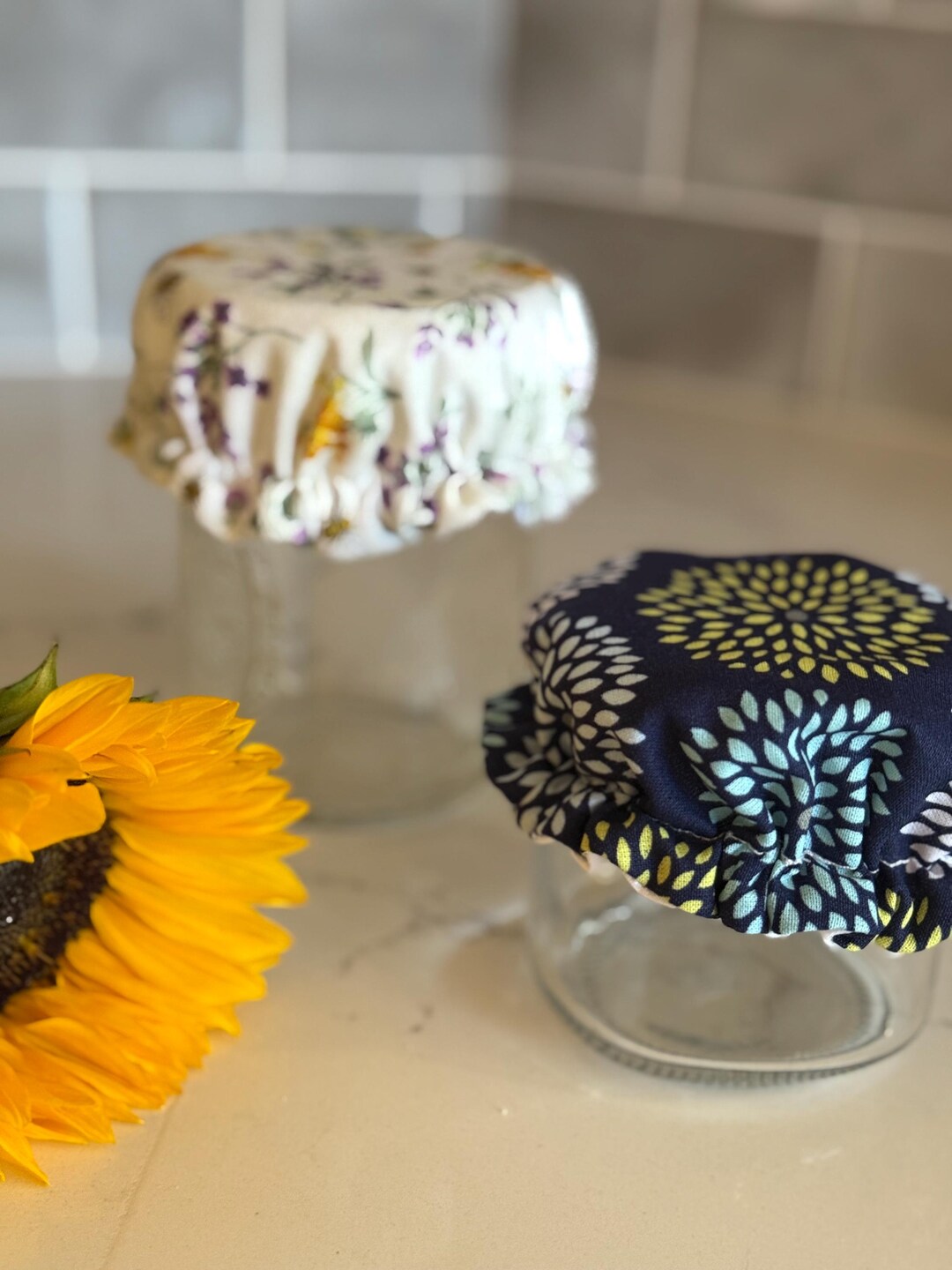 Mason Jar Hats (covers)- Reusable Waterproof Mini Bowl Covers Set of 3 ...