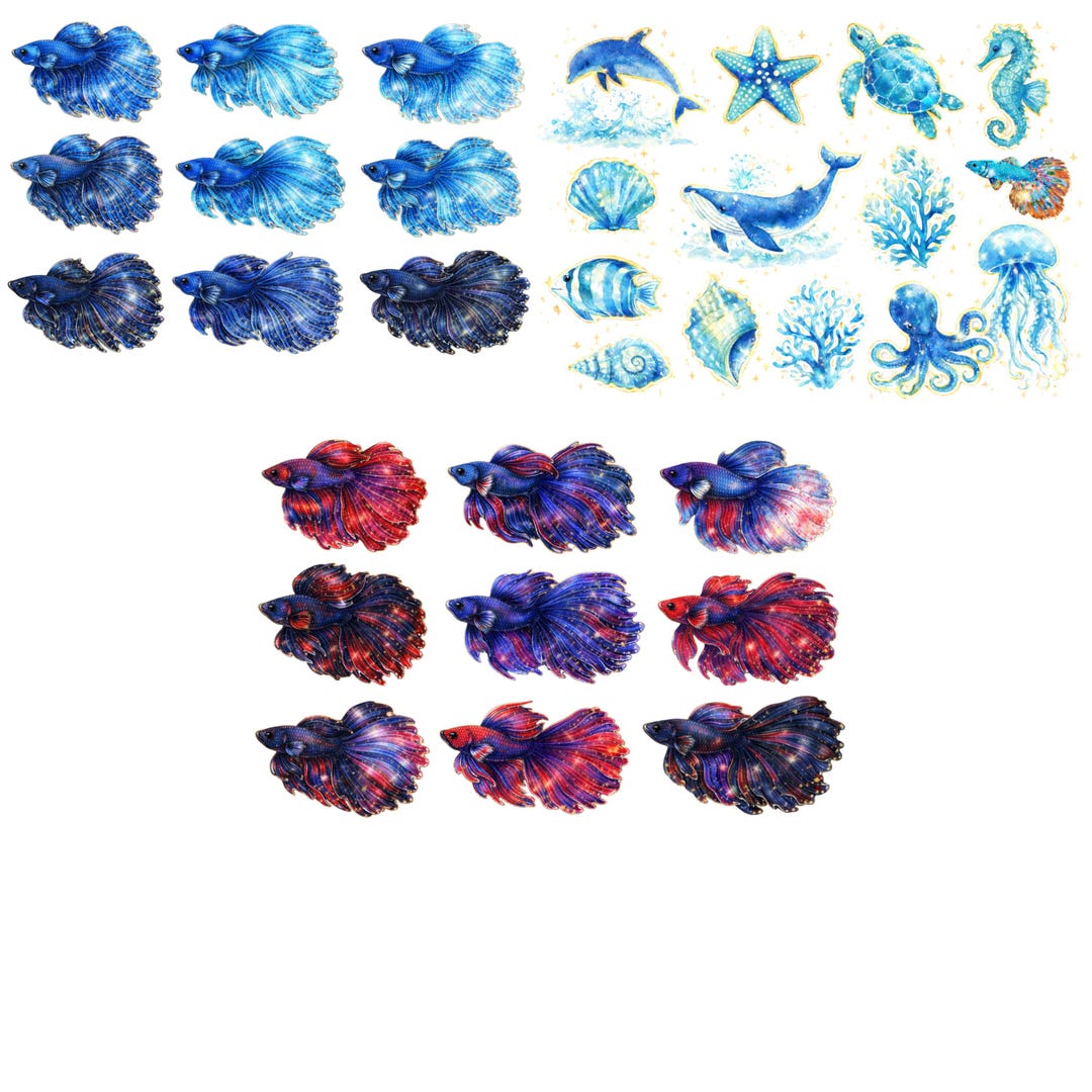 Watercolor Sea Life Clipart Bundle, Ocean Animals PNG (digital Download ...