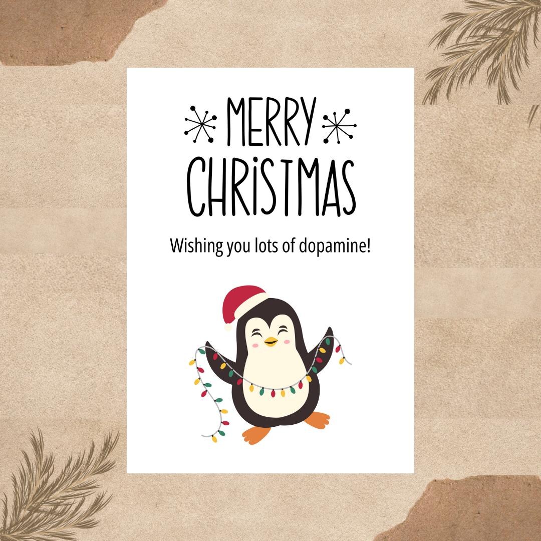 Postcard "merry Christmas ADHD Penguin" | Mental Health | ADHD ...
