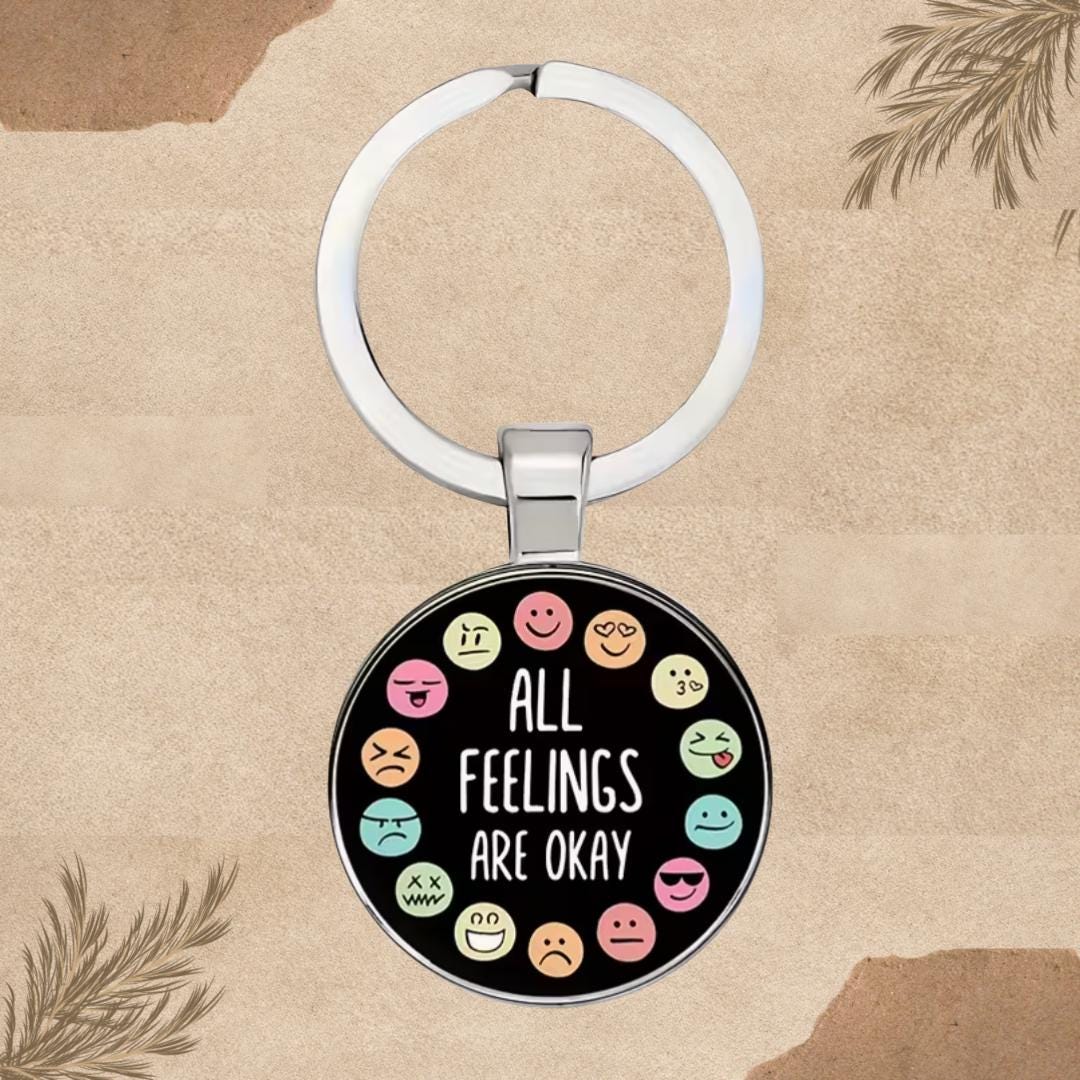 Keychain All Feelings Are Okay Emotions Pin I Mental Health Mindfulness ...