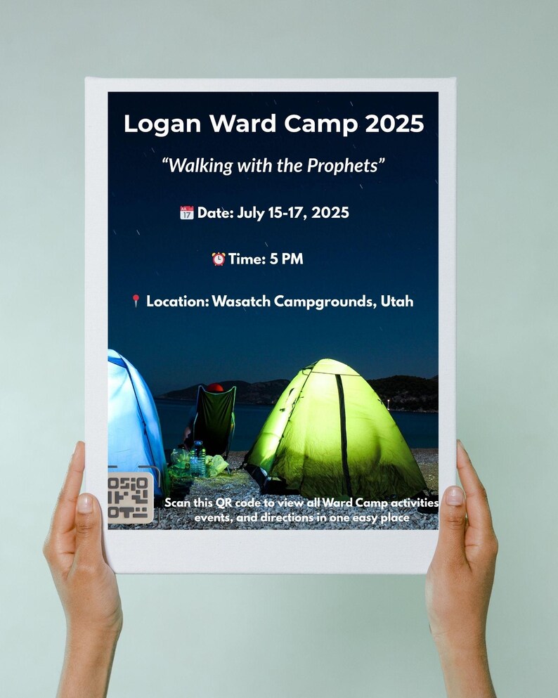Editable LDS Ward Camp Flyer | 2025 Church Camp Walking With the ...