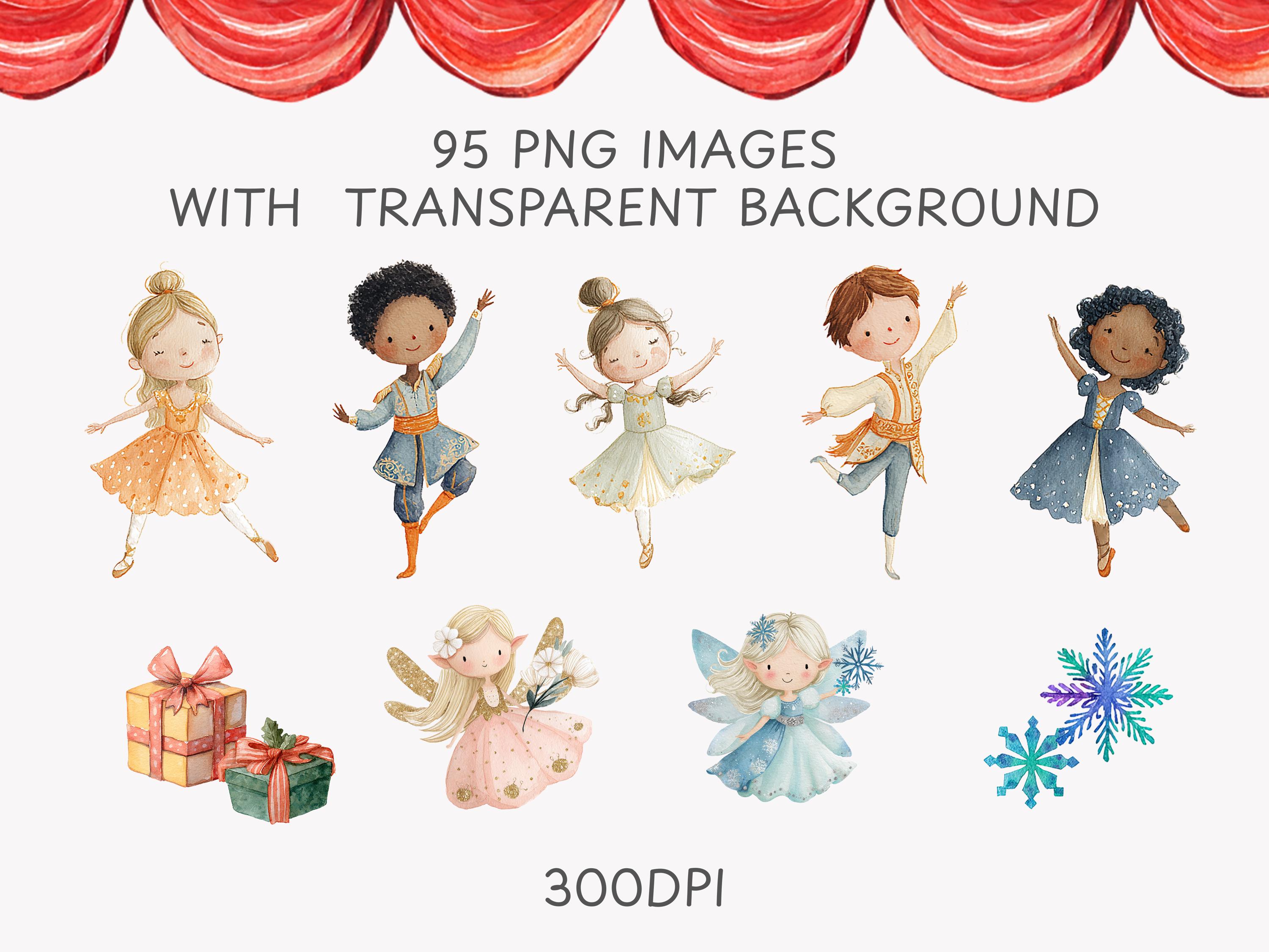 Christmas Ballet Digital Art:watercolor Nutcracker Clipart PNG Set - Etsy