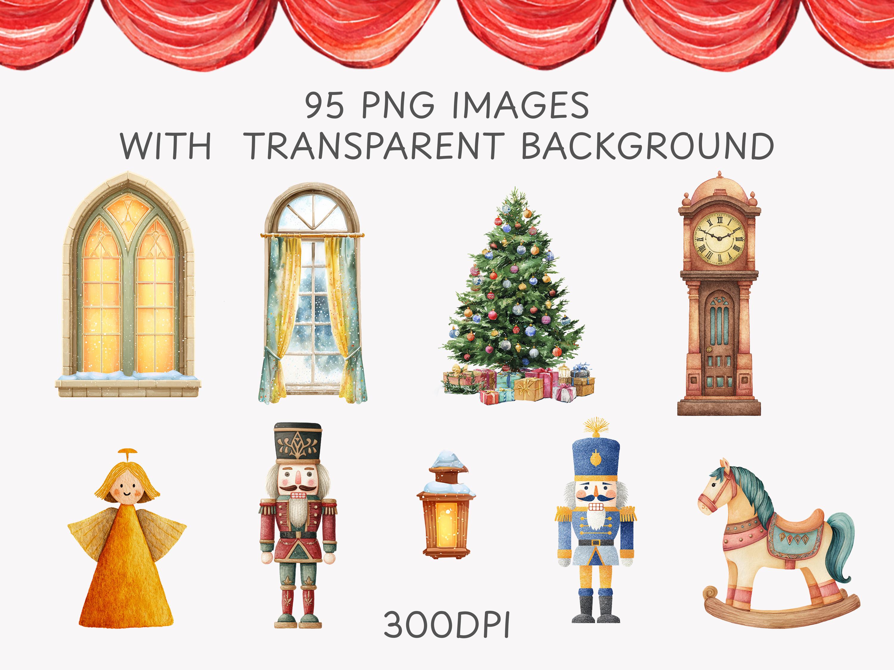 Christmas Ballet Digital Art:watercolor Nutcracker Clipart PNG Set - Etsy