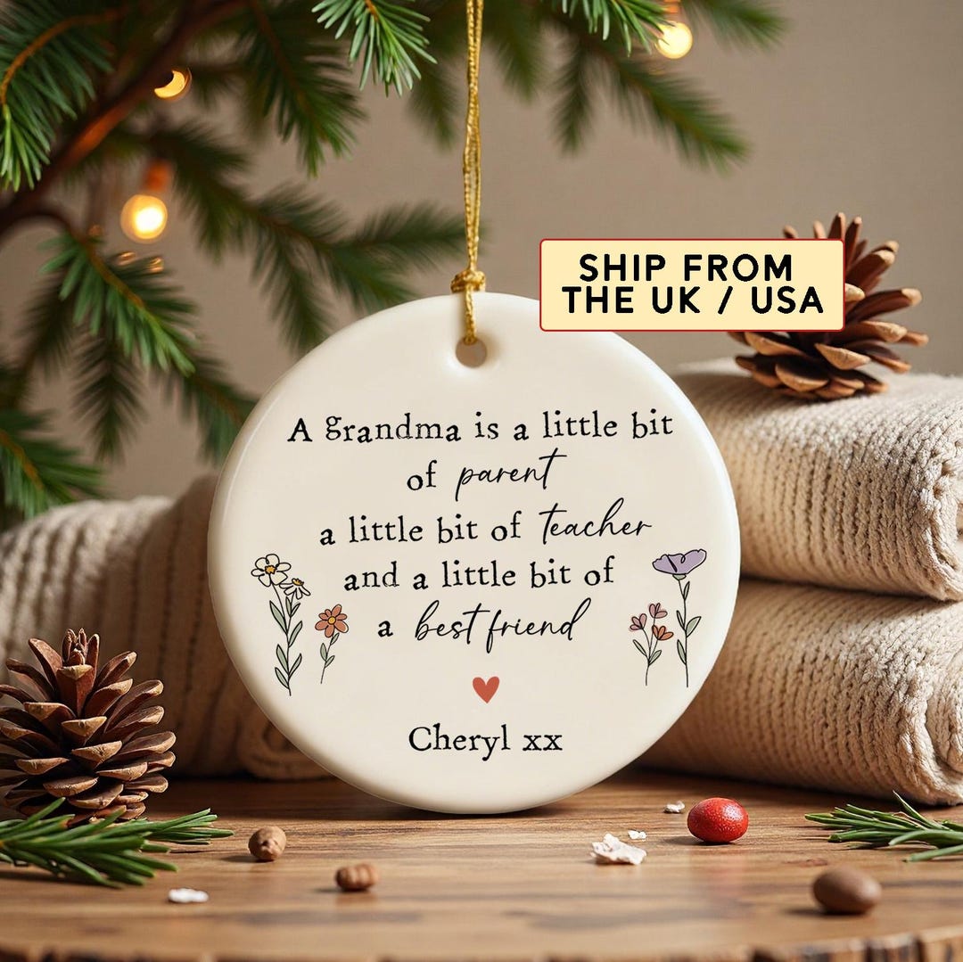 Personalized Grandma Christmas Ornament, Ceramic Tree Decoration ...