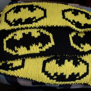 Batman Hand Knit Scarf - Etsy