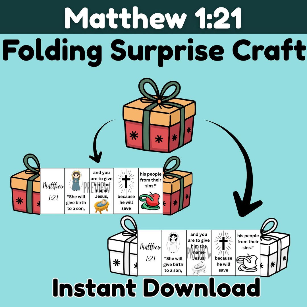 Matthew 1:21 Nativity Folding Surprise Crafts Jesus is the Greatest ...