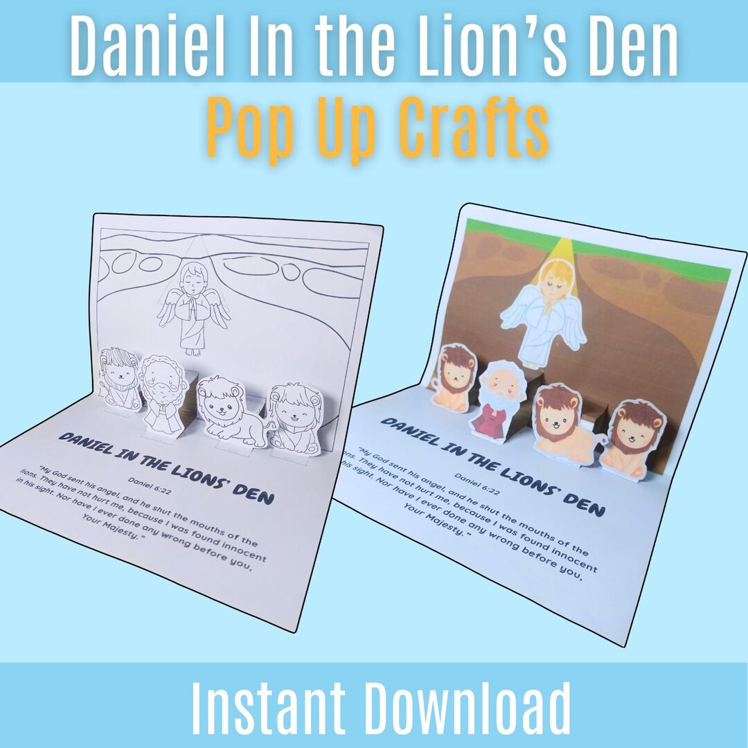 Pop-up Crafts: Daniel in the Lion’s Den – Bible Lesson Sunday School ...