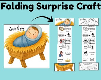Isaiah 9:6 Folding Surprise Craft, Mini Book for Kids, Bible Printable ...