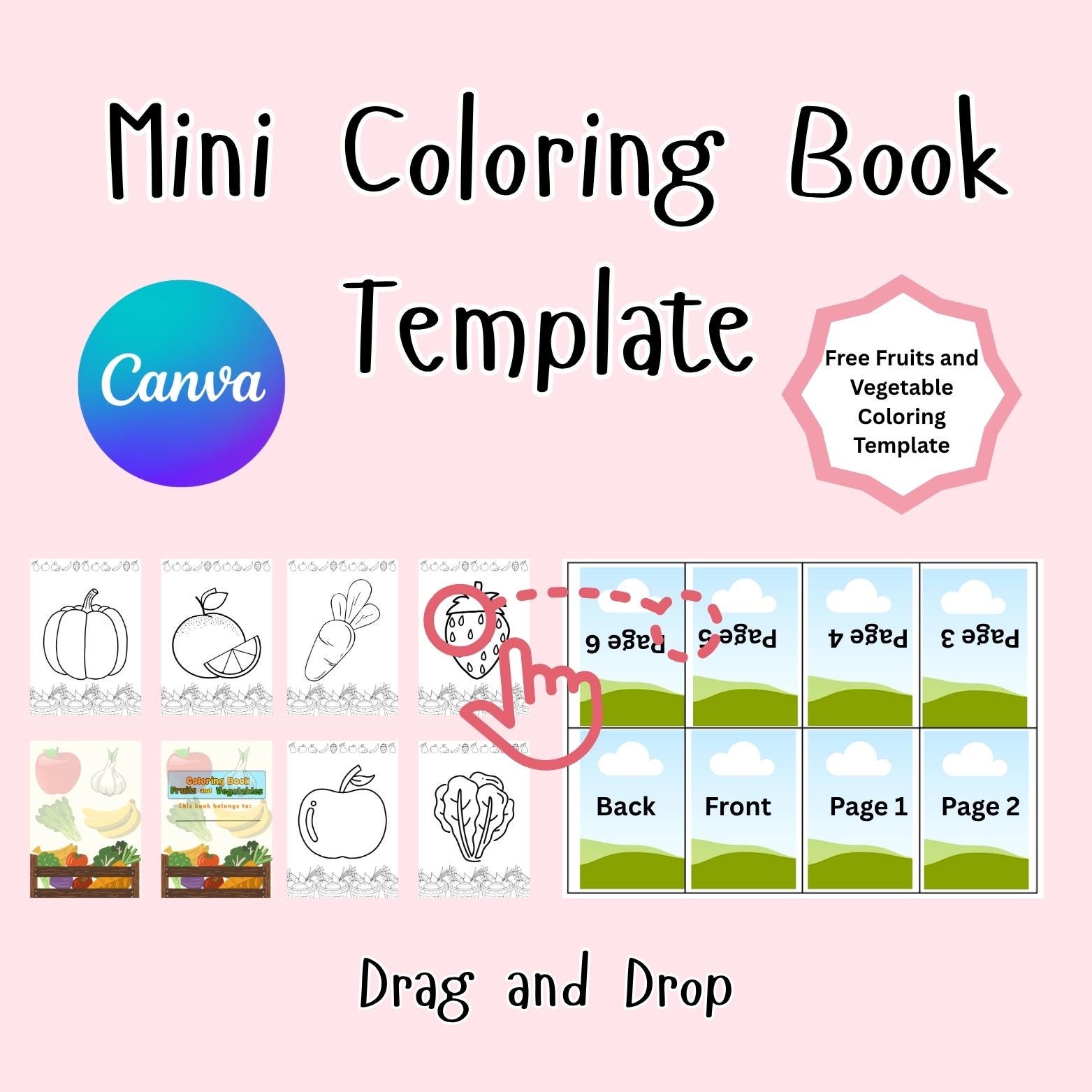 Editable Mini Coloring Book - Canva Template: Free Fruits and ...