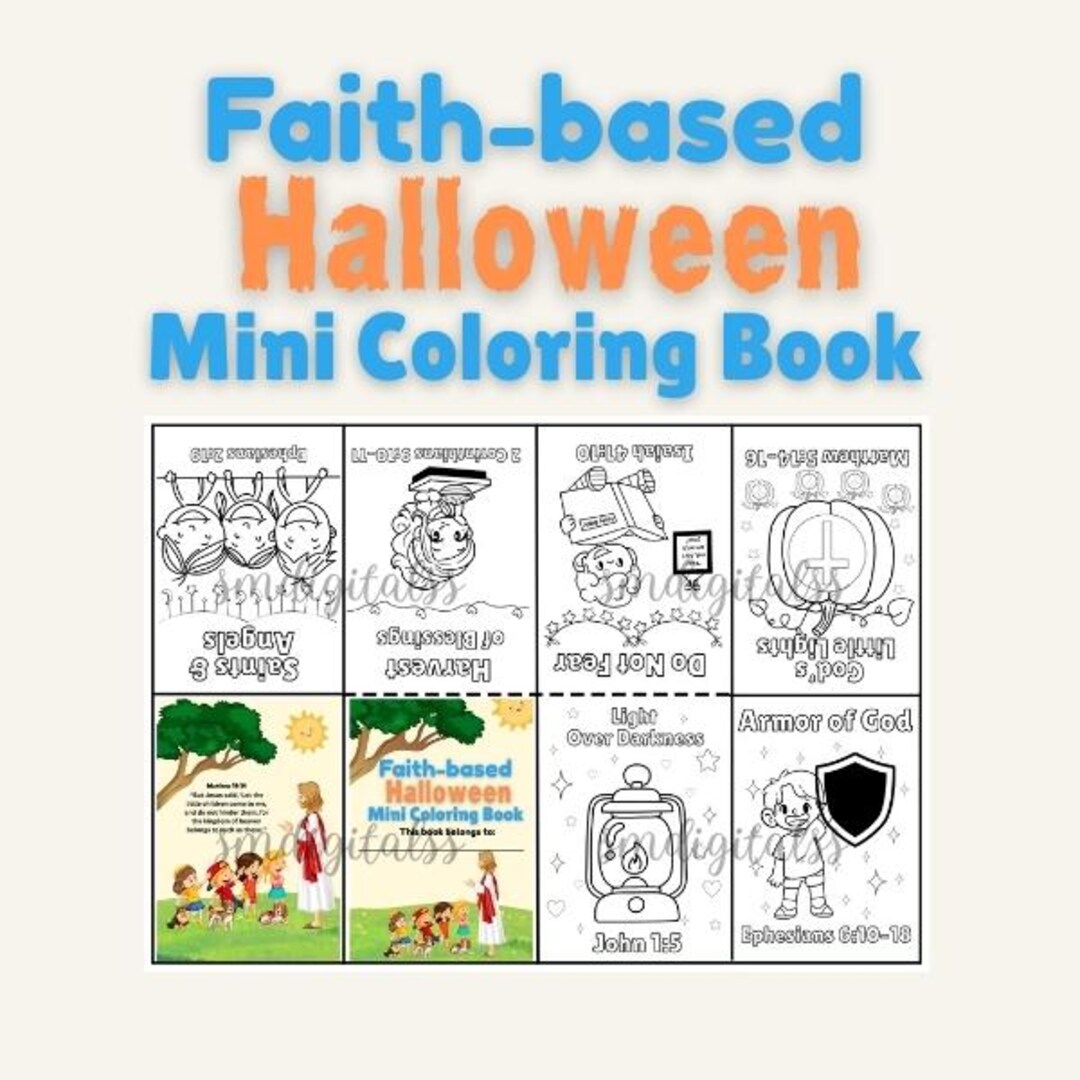 Printable Bible Verse Halloween Mini Coloring Book: Sunday School ...