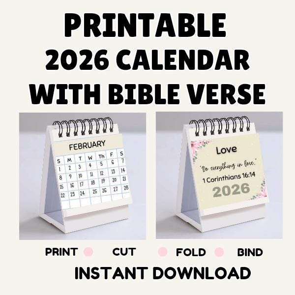 Small Desk Calendar 2026 - Etsy