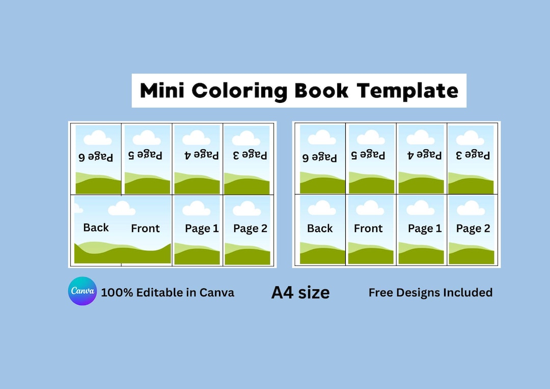 Editable Mini Coloring Book Template - Etsy