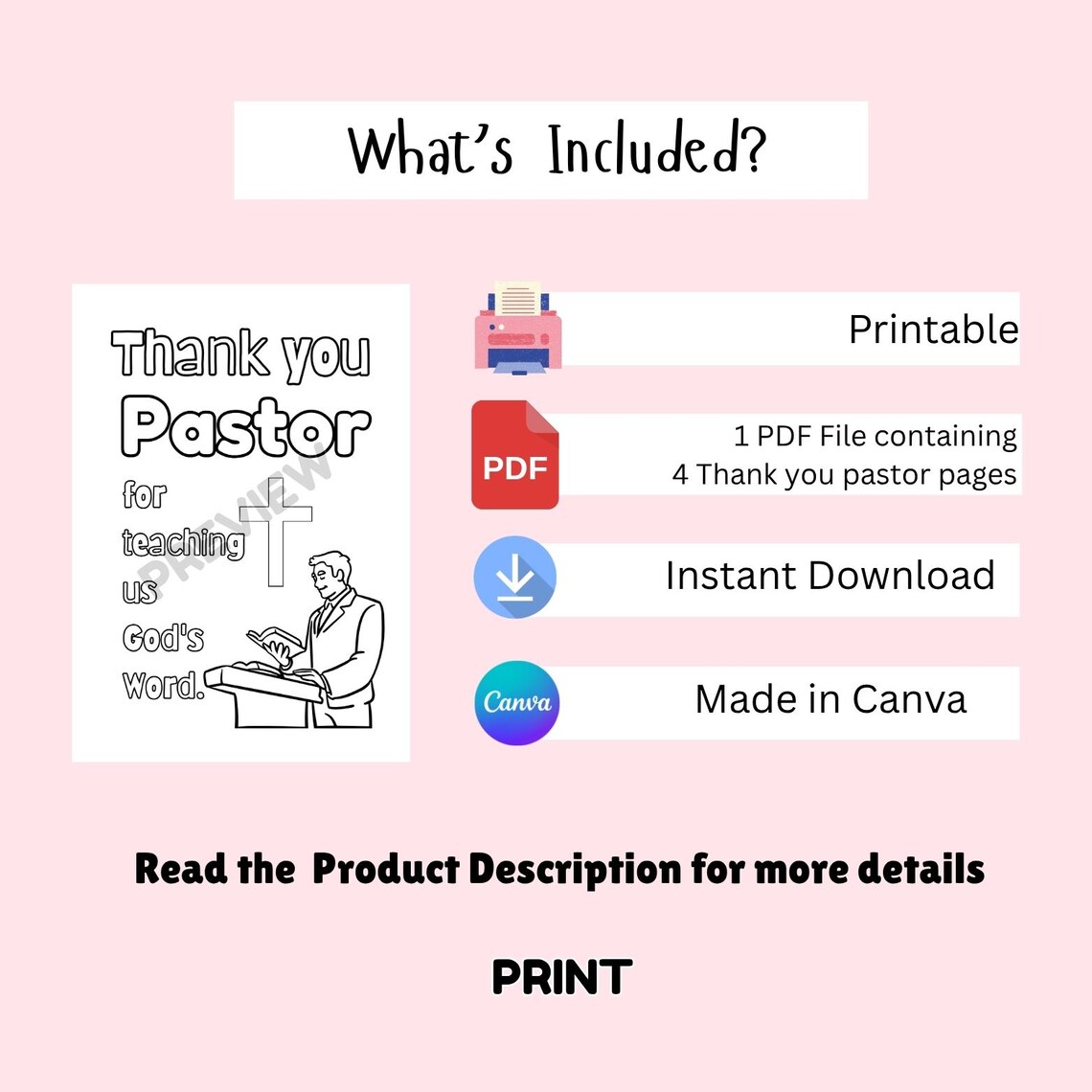 Pastor Appreciation Coloring Pages: Sunday School Activity (digital ...