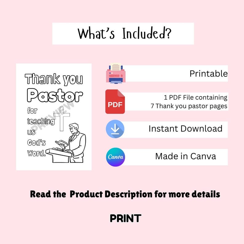 Pastor Appreciation Day: Sunday School Activity Bundle (digital Product ...