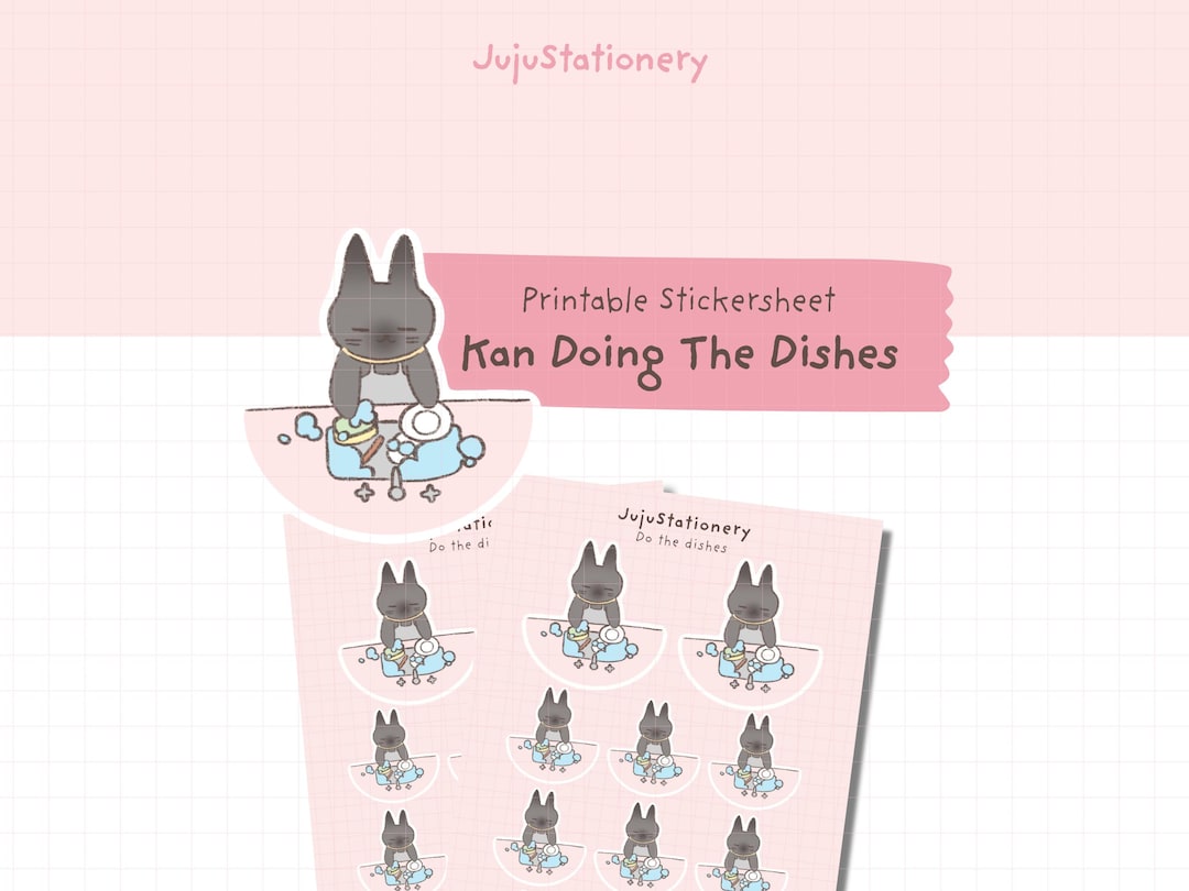 Kan Doing the Dishes Stickers | Cute Home Chores | Printable ...
