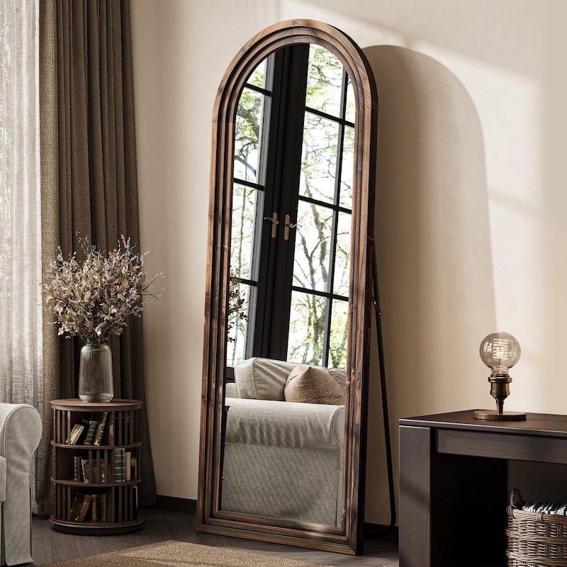 Arched Wood Full Mirror - Etsy