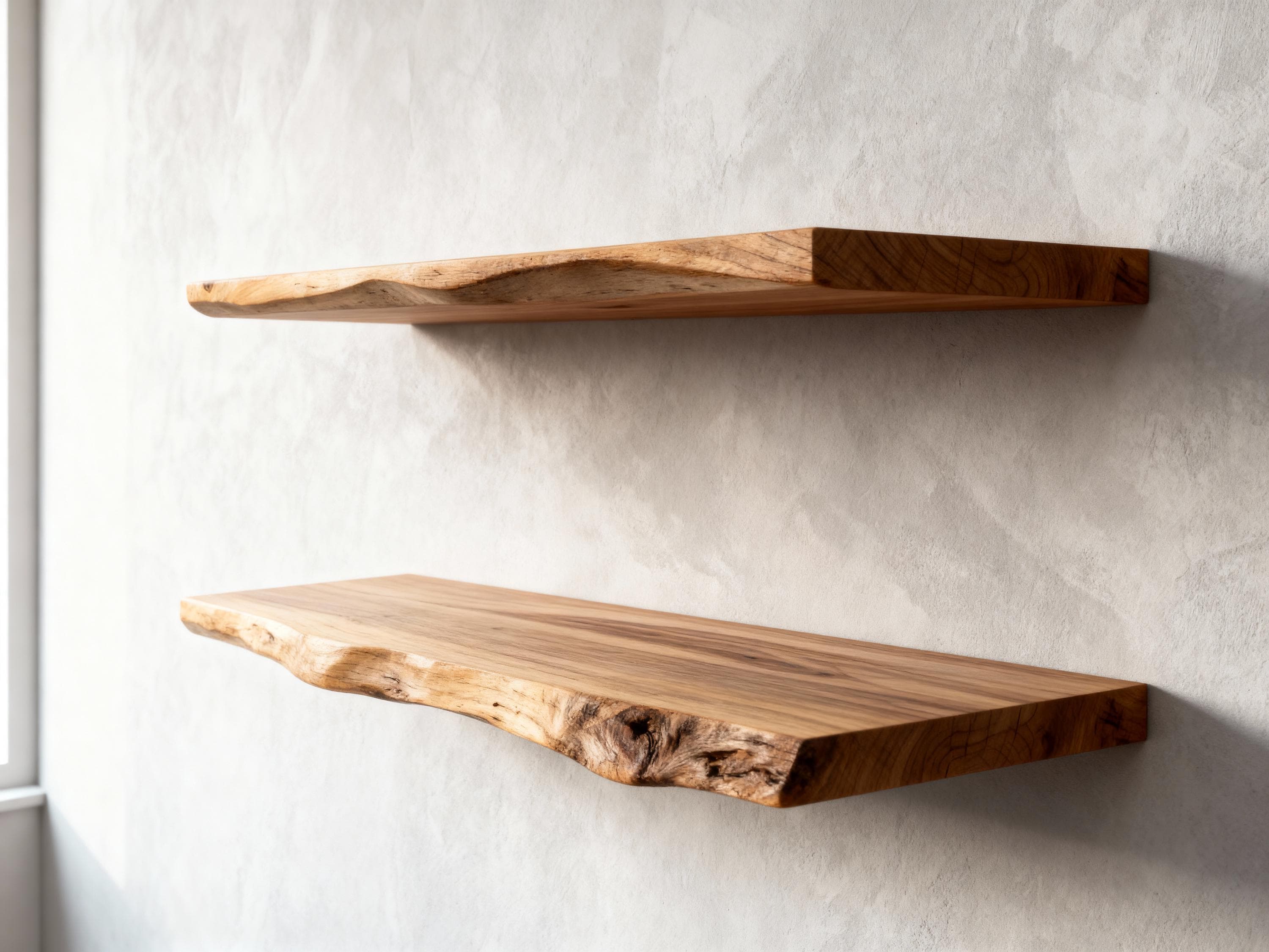 Live Edge Floating Shelf – Natural Walnut Wood, Rustic Handmade Wall ...