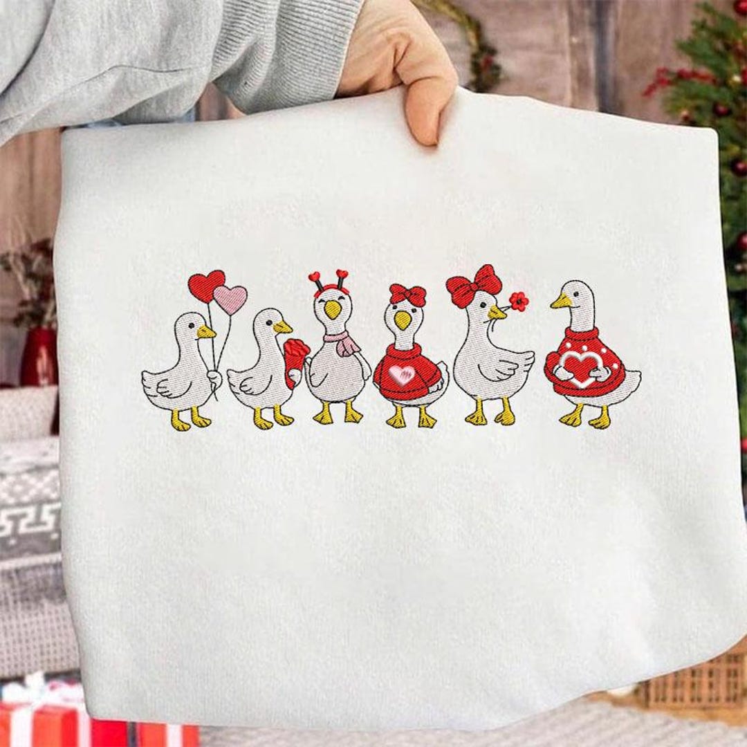 Valentine Goose Embroidery Design Set | Cute Love Goose Collection ...