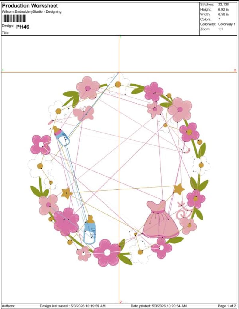 Floral Wreath Name Embroidery Design, Baby Girl Nursery Machine File ...