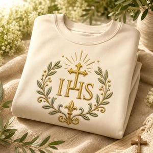 IHS Embroidery Design, Catholic Monogram Machine Embroidery, Religious ...