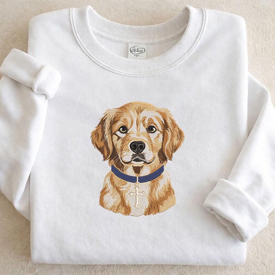 Christian Dog Embroidery Design, Faith Puppy With Cross, Religious Pet ...