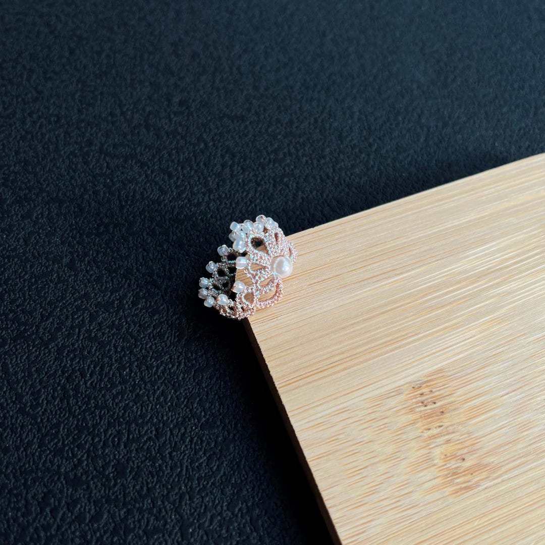 Handmade Tatting Lace Rings, Beaded Bohemian Jewelry Gift - Etsy